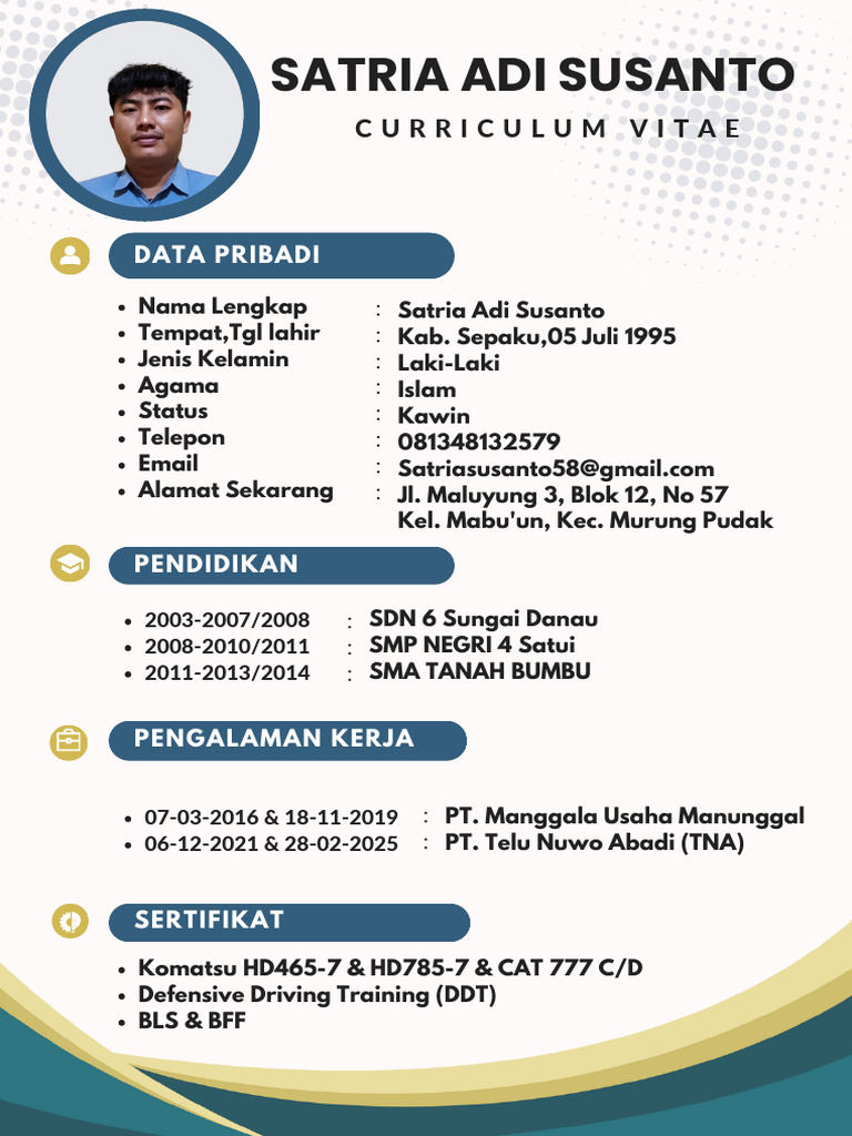 CV Satria Adi Susanto | PDF