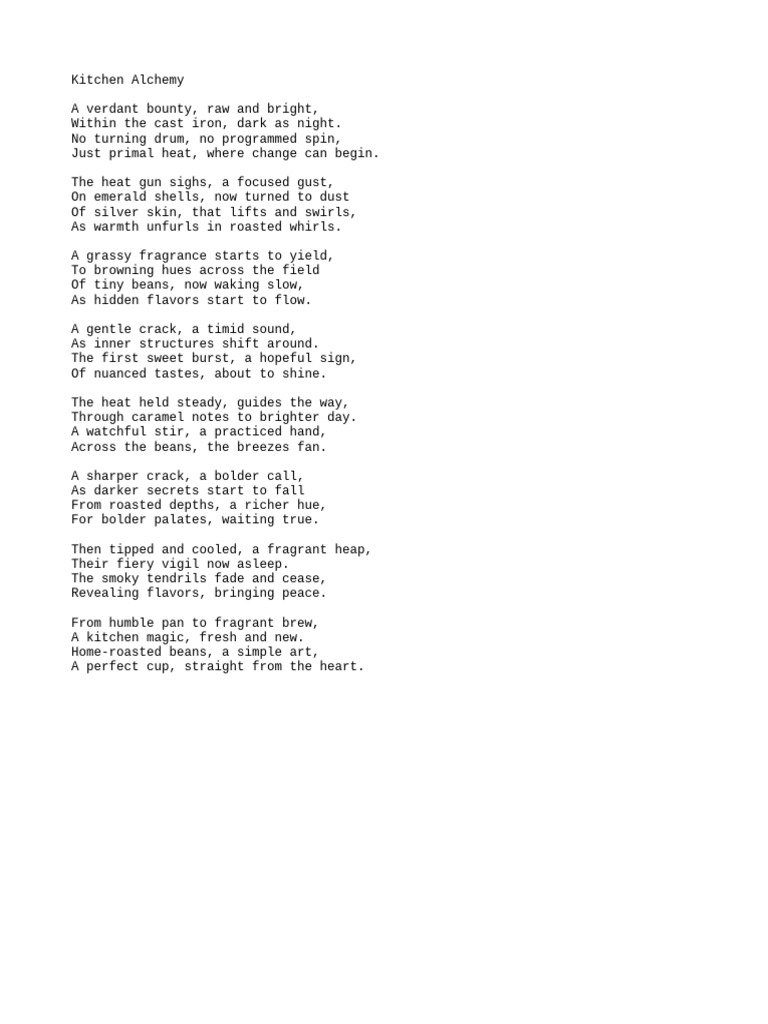 Coffee Roasting Poem 3 | PDF