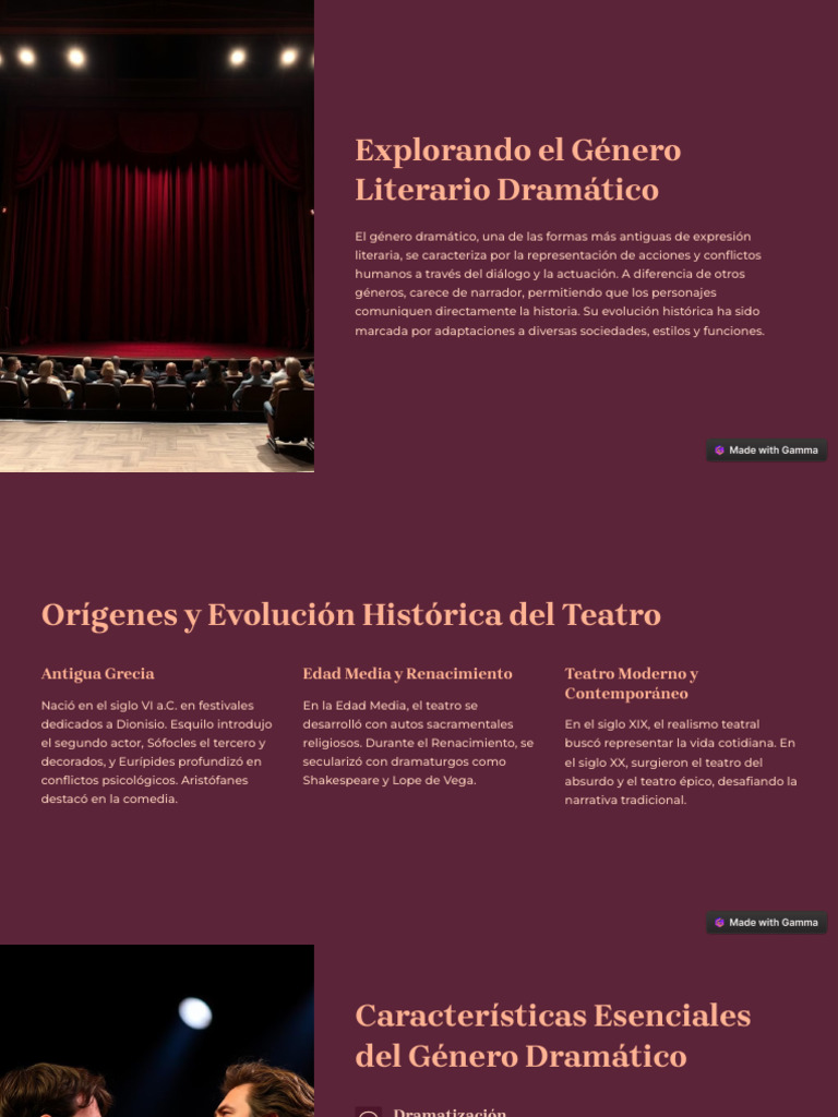 Explorando El Genero Literario Dramatico | PDF | Teatro | Comedia