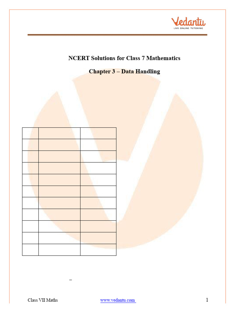 NCERT Solutions For Class 7 Maths Chapter 3 Data Handling Ex 3.1 - Free PDF Download | PDF ...