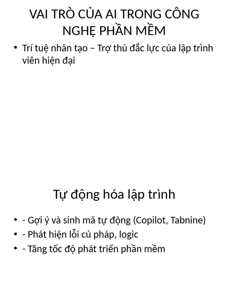 Vai Tro AI Trong CNPM | PDF