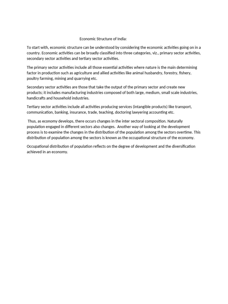 Economic Structure | PDF