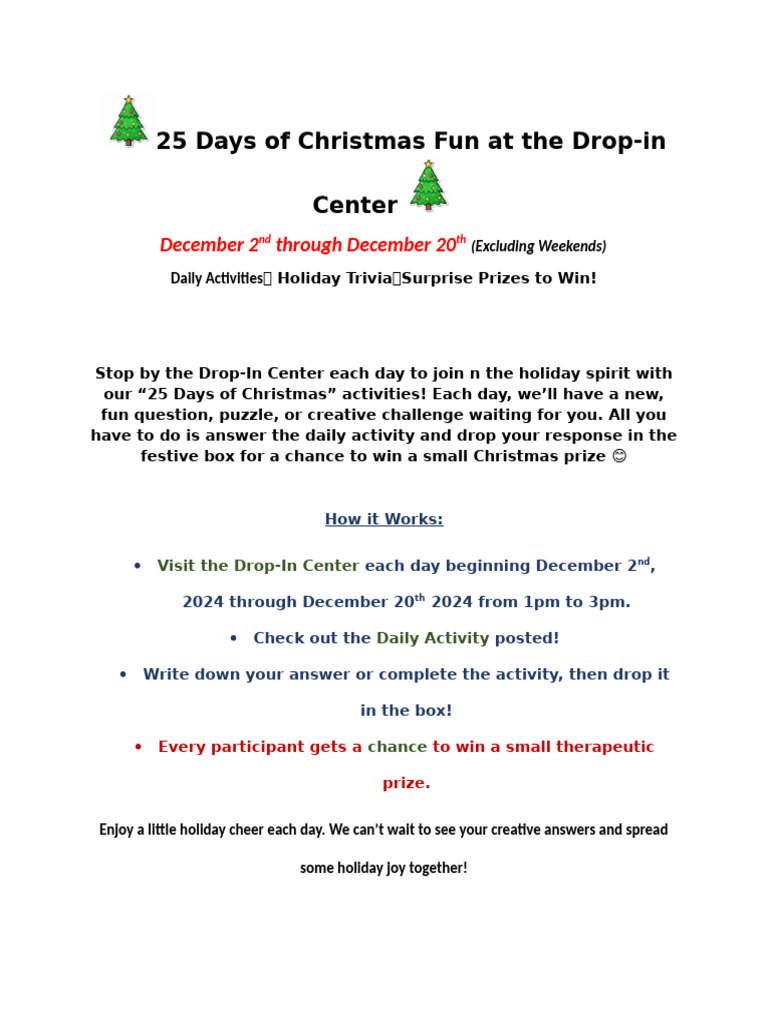 25 Days of Christmas Fun at The Drop | PDF