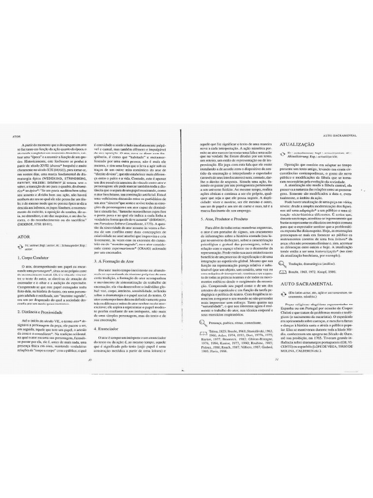 Pavis Dicionário Verbete Ator | PDF