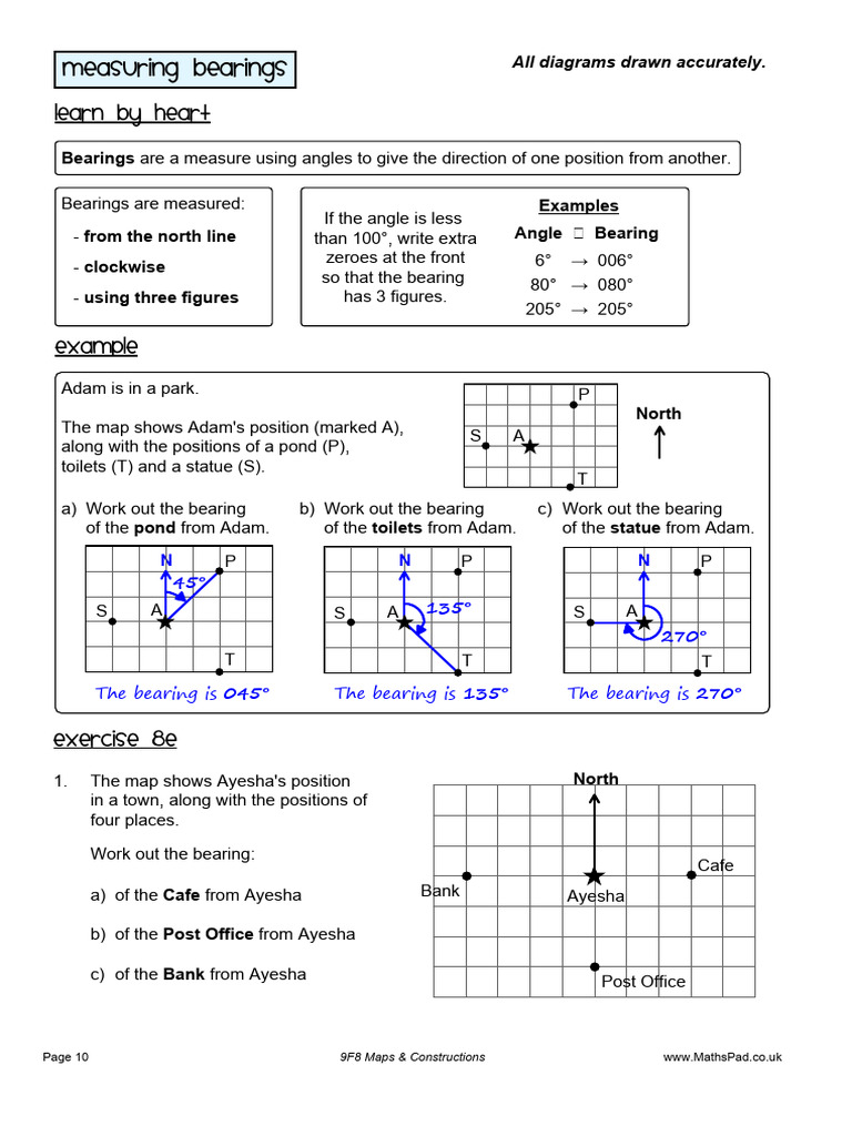 Bearings - Second Half of Lesson | PDF | Elementary Geometry | Trigonometry