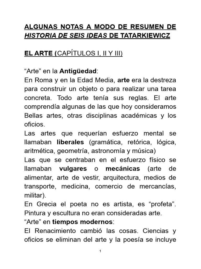 TATARKIEWICZ (1) | PDF | Belleza | Estética