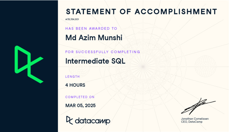 Intermediate SQL by DataCamp | PDF