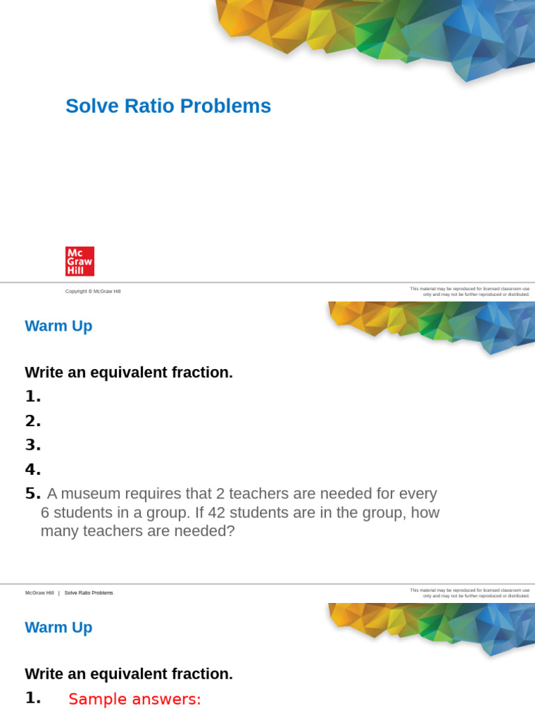 Solving Ratio Problems with Bar Diagrams | PDF | Inventory | Paper