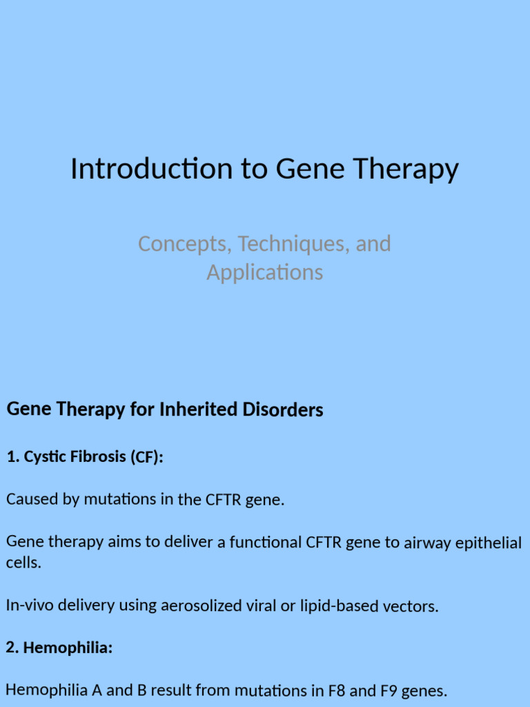Gene Therapy Presentation Colored | PDF | Gene Therapy | Genetics