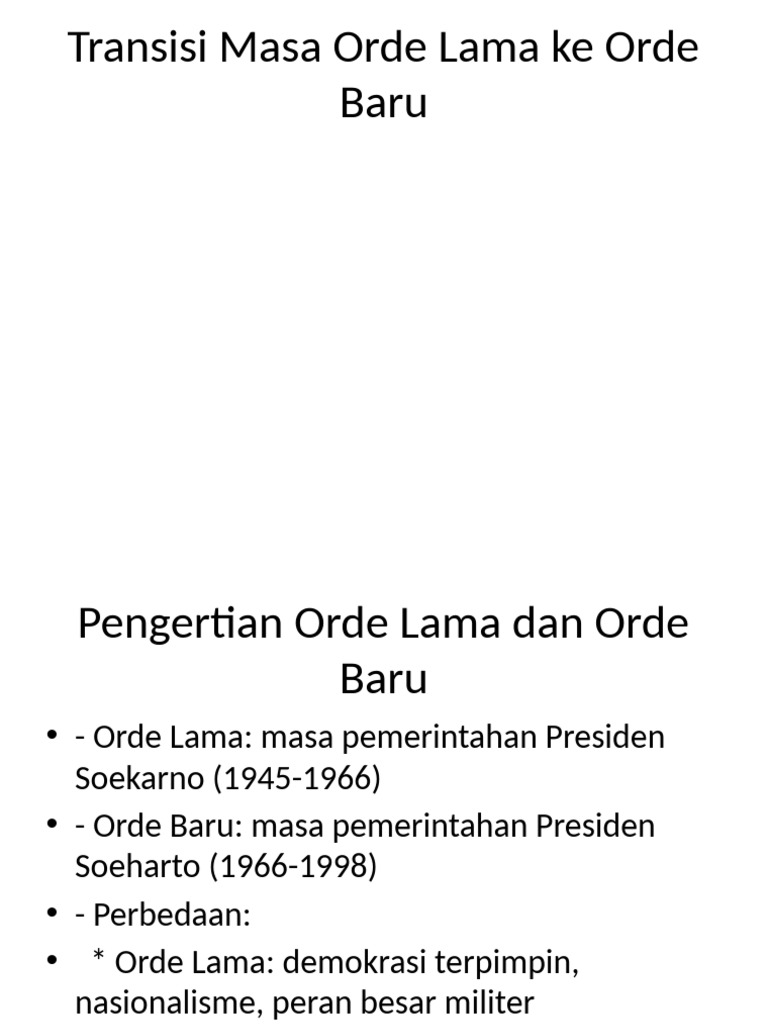 Transisi Orde Lama Ke Orde Baru | PDF