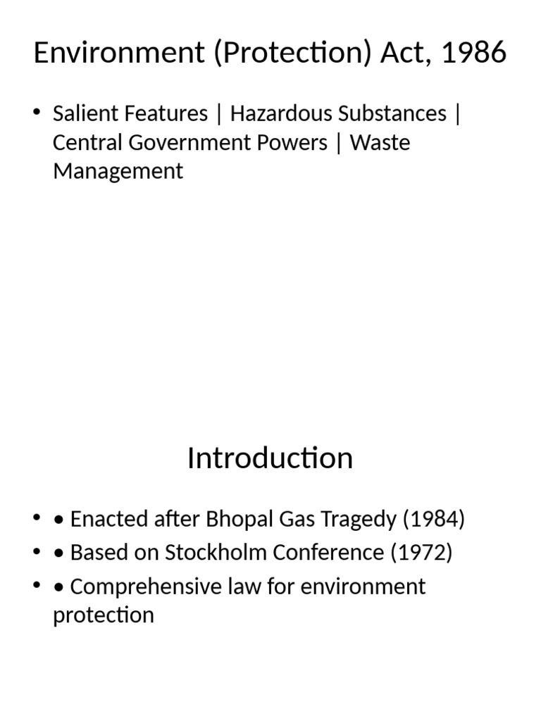 Environment Protection Act Overview | PDF | Waste | Dangerous Goods