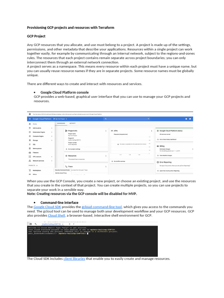 2 - Provisioning GCP Projects and Resources With Terraform | PDF | Cloud Computing | Command ...