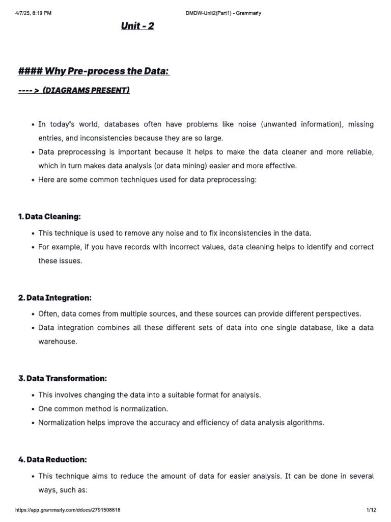 DMDW Unit2 (Part1) | PDF