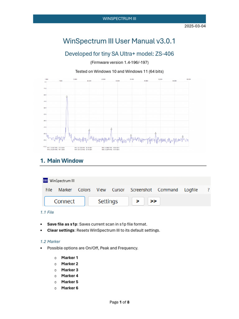 WinSpectrum III User Manual v3.0.1 | PDF | Hertz | Electrical Engineering