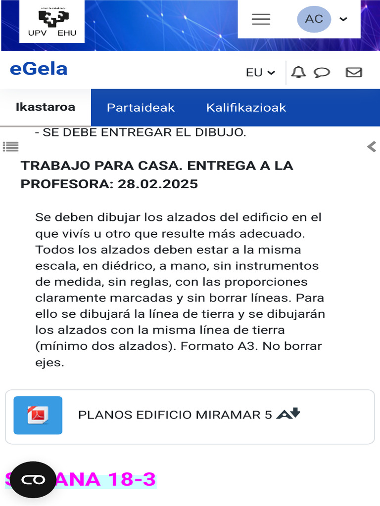 Ikastaroa Expresión Gráfica I Egela UPVEHU | PDF