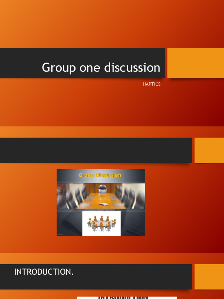 Group One Discussion: Haptics | PDF