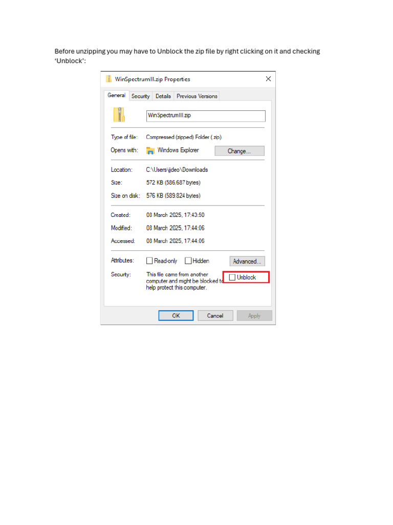 IMPORTANT - First of All Unblock zip file | PDF