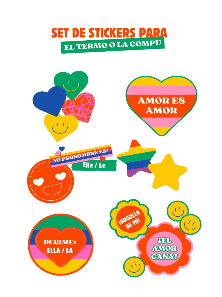 Documento A4 Sticker Orgullo Ilustrado Rojo y Verde | PDF