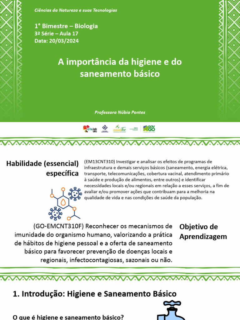 17 - BIO - 20.03.2025 - 3- S-rie (a Import-ncia Da Higiene e Do Saneamento B-sico - Corre--o de ...