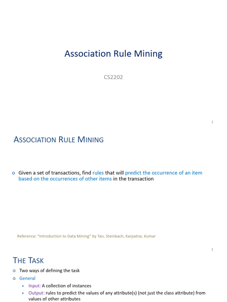 CS2202 AssociationRuleMining | PDF | Data Management | Theoretical ...