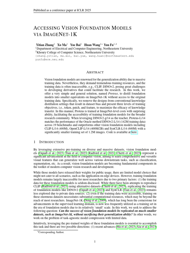 Proteus: Distilling Vision Models via ImageNet-1K | PDF | Cognition ...