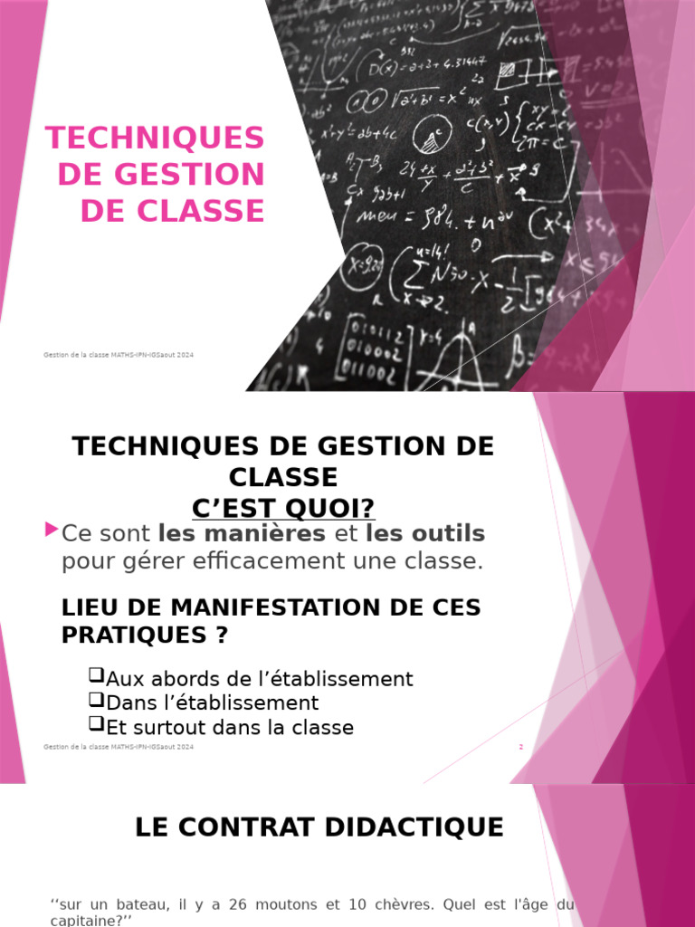 Techniques de gestion de classe MATHS-IPN | PDF | Résolution de conflit
