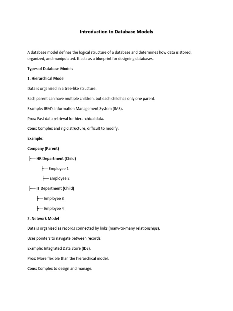 Lecture 4 Database Models | PDF
