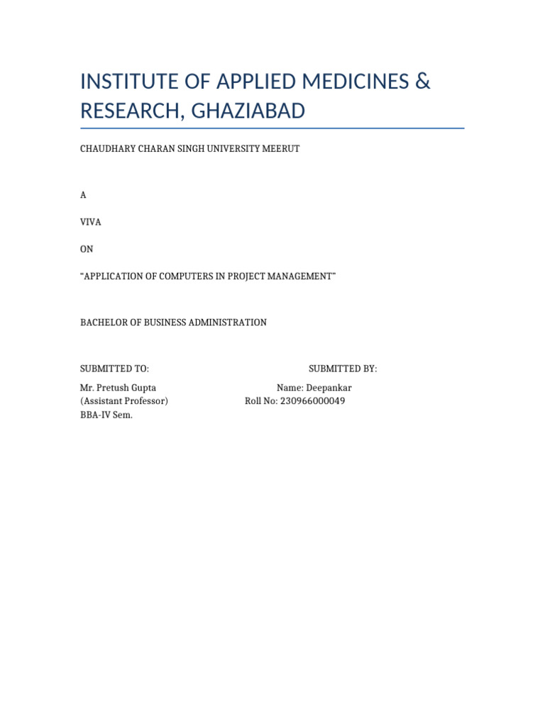 Computers in Project Management Tools | PDF | Project Management ...