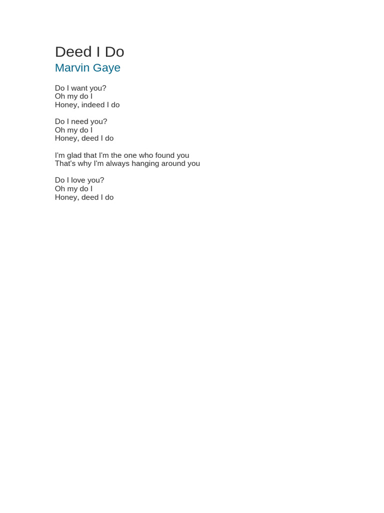 Deed I Do | PDF