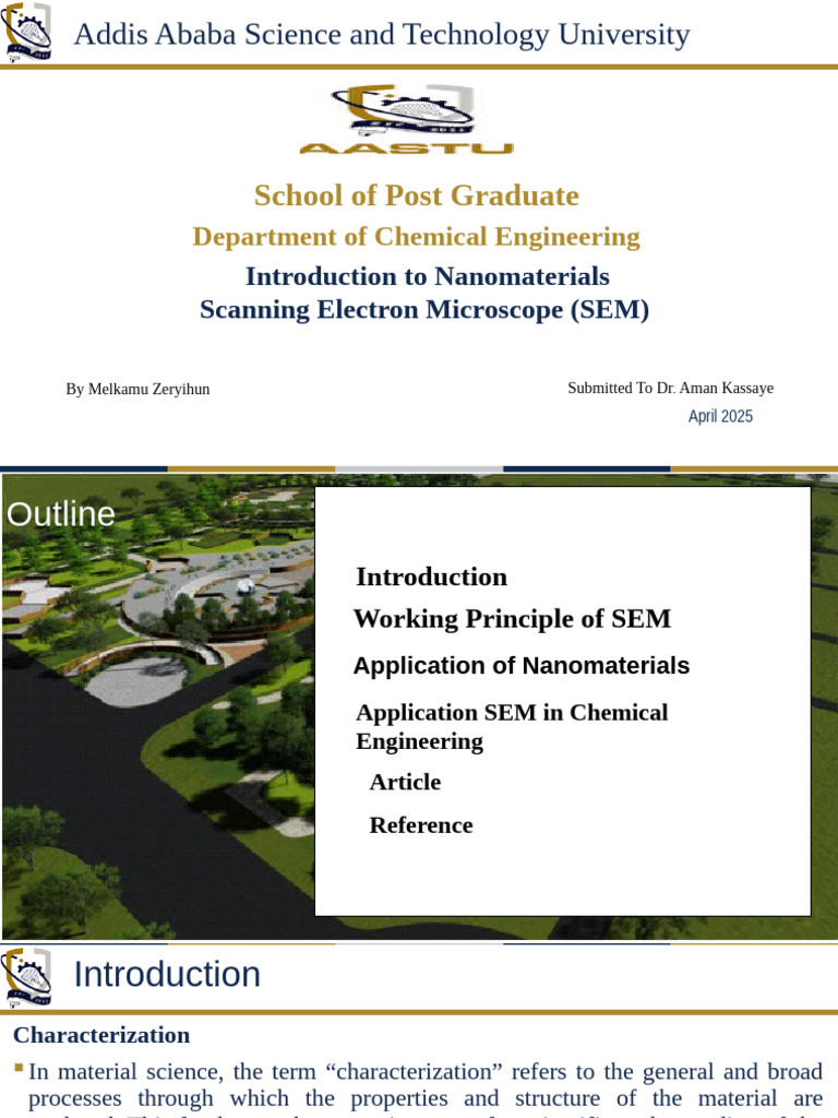 AASTU PPT NANO SEM, Melkamu | PDF | Scanning Electron Microscope | Microscope