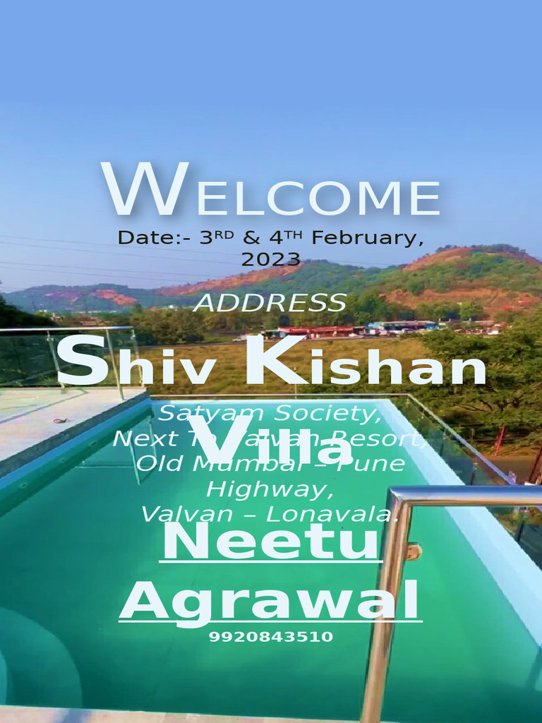 Welcome Card For Lonavala | PDF