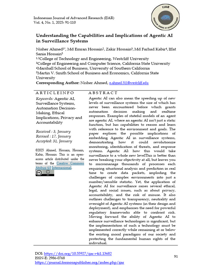 Understanding the Capabilities and Implications of Agentic AI in Surveillance Systems | PDF ...