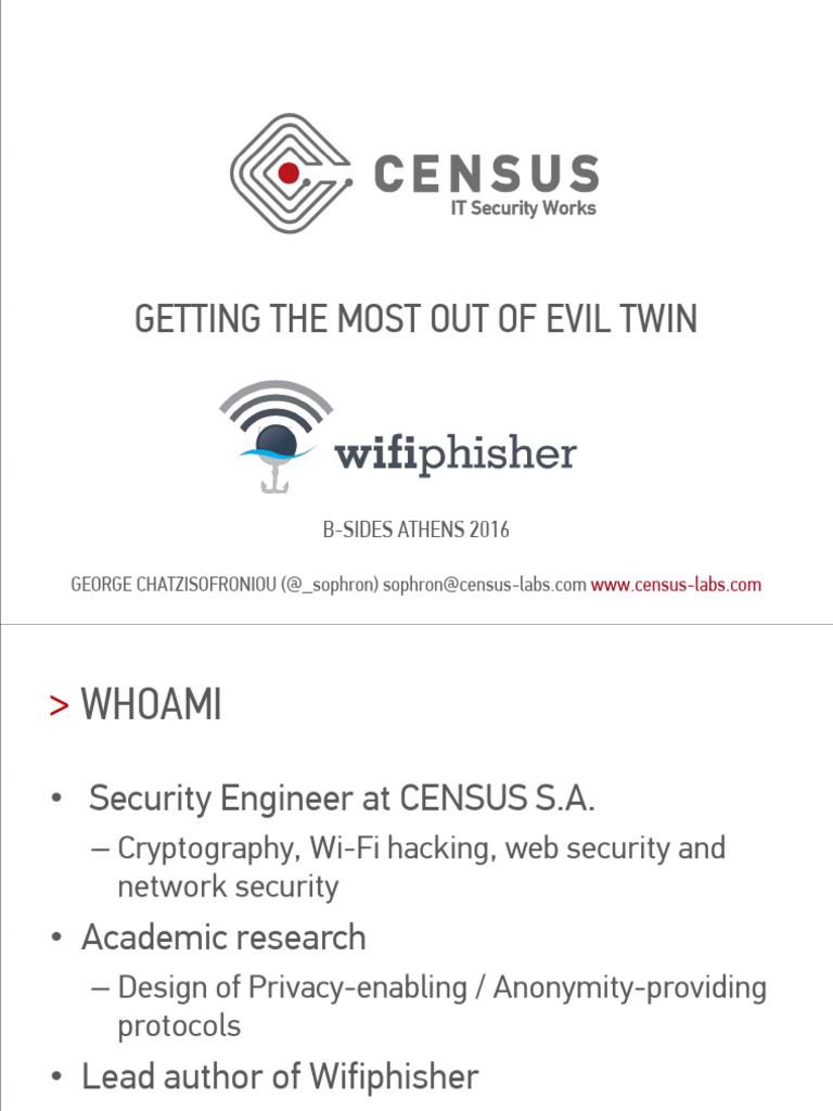 Wifiphisher: Mastering Evil Twin Attacks | PDF | Wi Fi | Secure ...