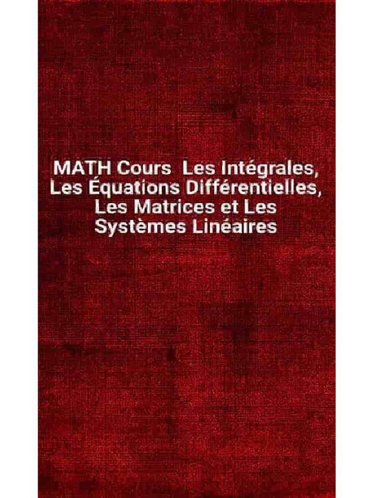 Integ EqDif Matrices SL | PDF