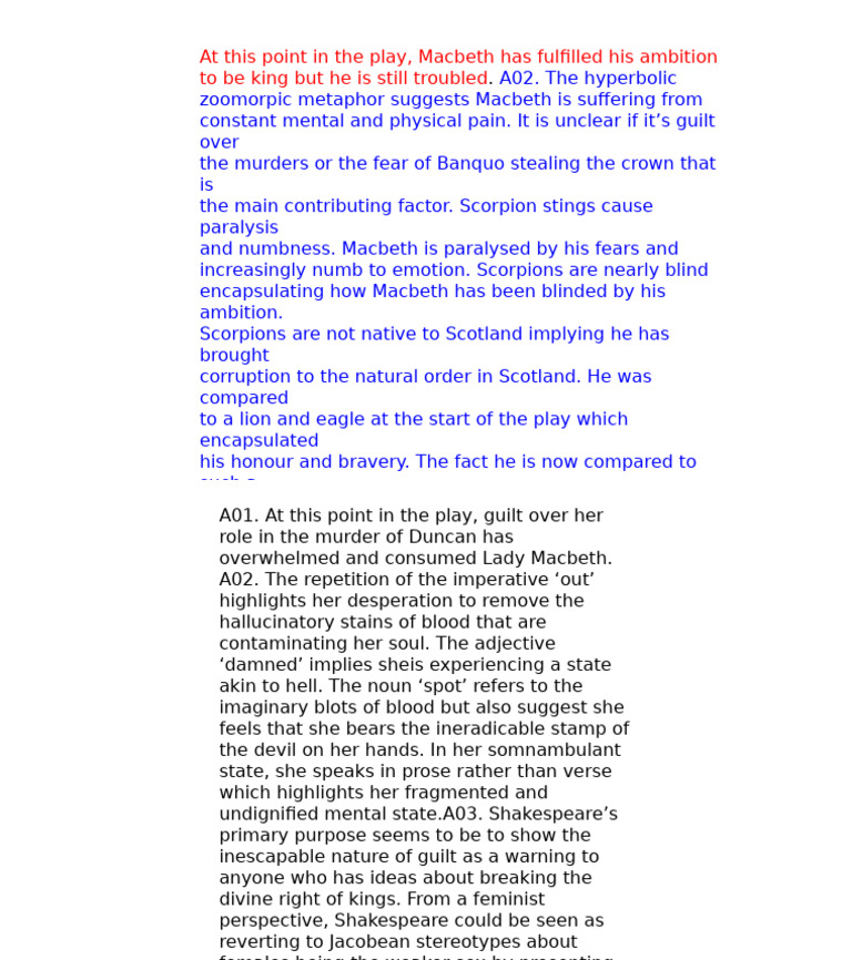 Guilt Macbeth Quotes | PDF