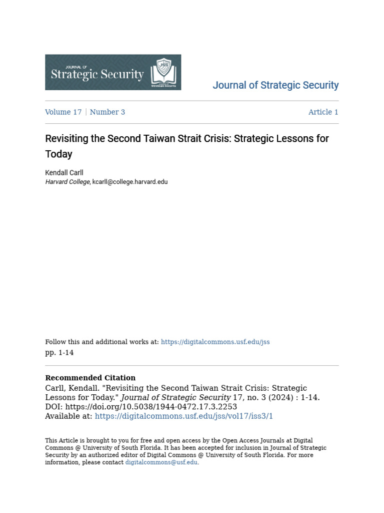 Strategic Lessons from Taiwan Strait Crisis | PDF