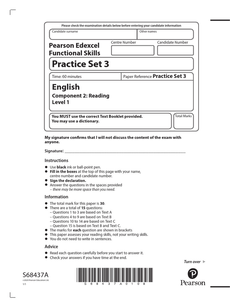 Functional Skills English Reading Practice | PDF