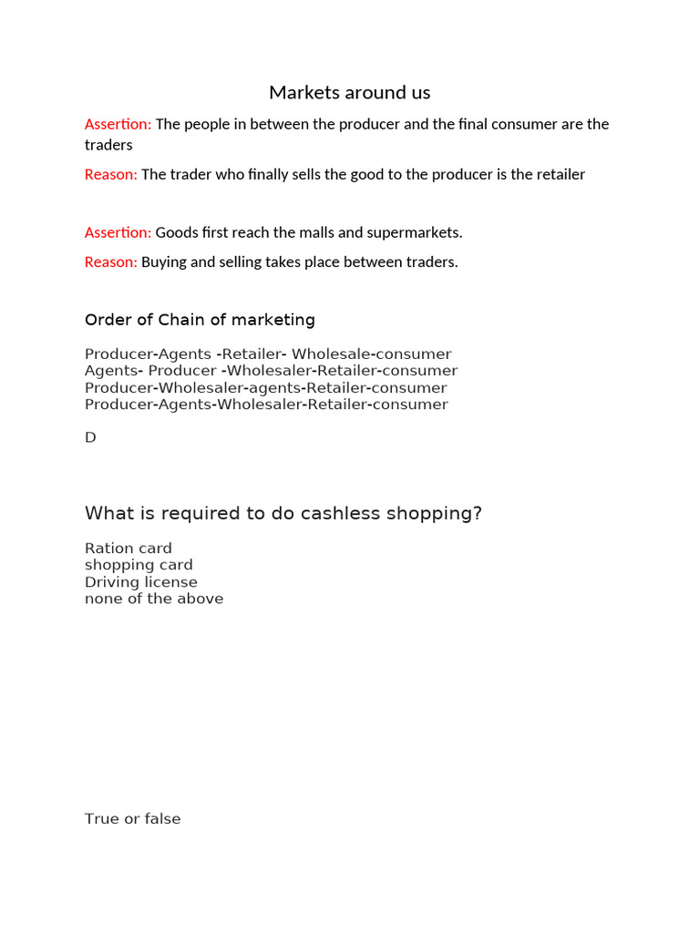 Markets Around Us Questions | PDF | Atmosphere Of Earth | Wound