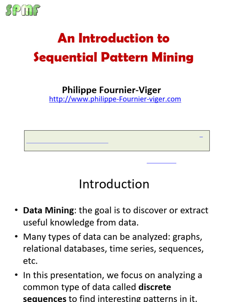 PrefixSpan The Presentation | PDF | Data | Data Management