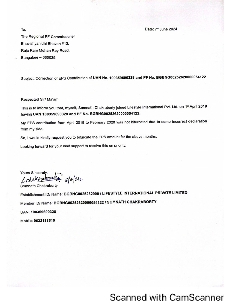 EPS Declaration Somnath | PDF