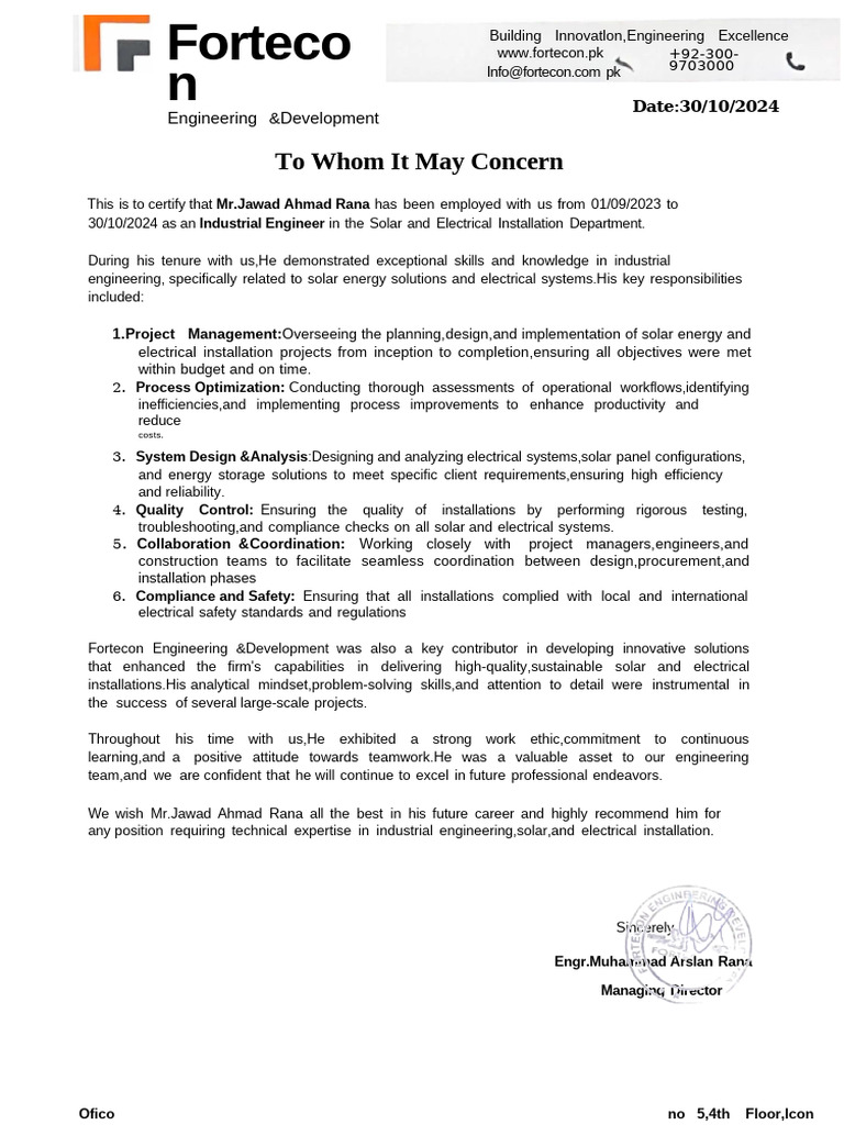 Experience Letter - Compressed | PDF | Engineering | Project Management