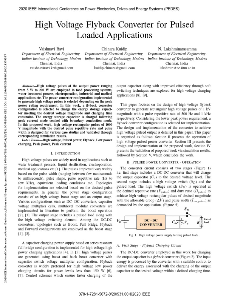 High Voltage Flyback Converter Design | PDF | Capacitor | Power Electronics