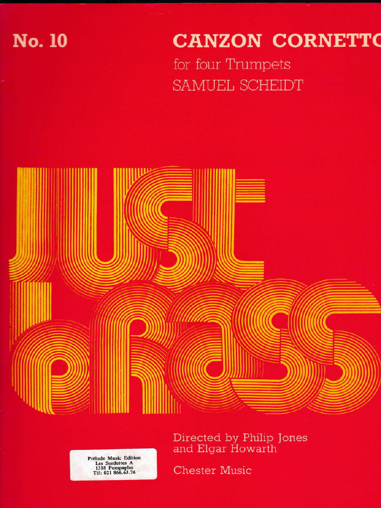Canzon Cornetto Samuel Scheidt Ed Philip Jones PDF Free | PDF