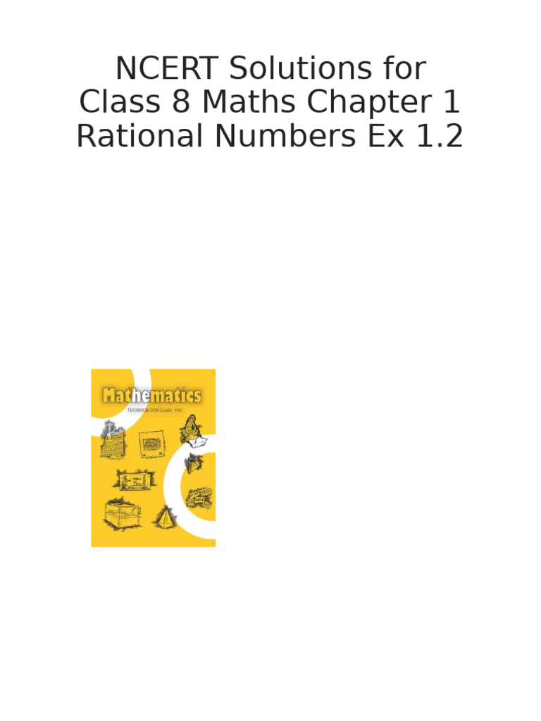 NCERT Solutions For Class 8 Maths Chapter 1 EX 1.2 | PDF