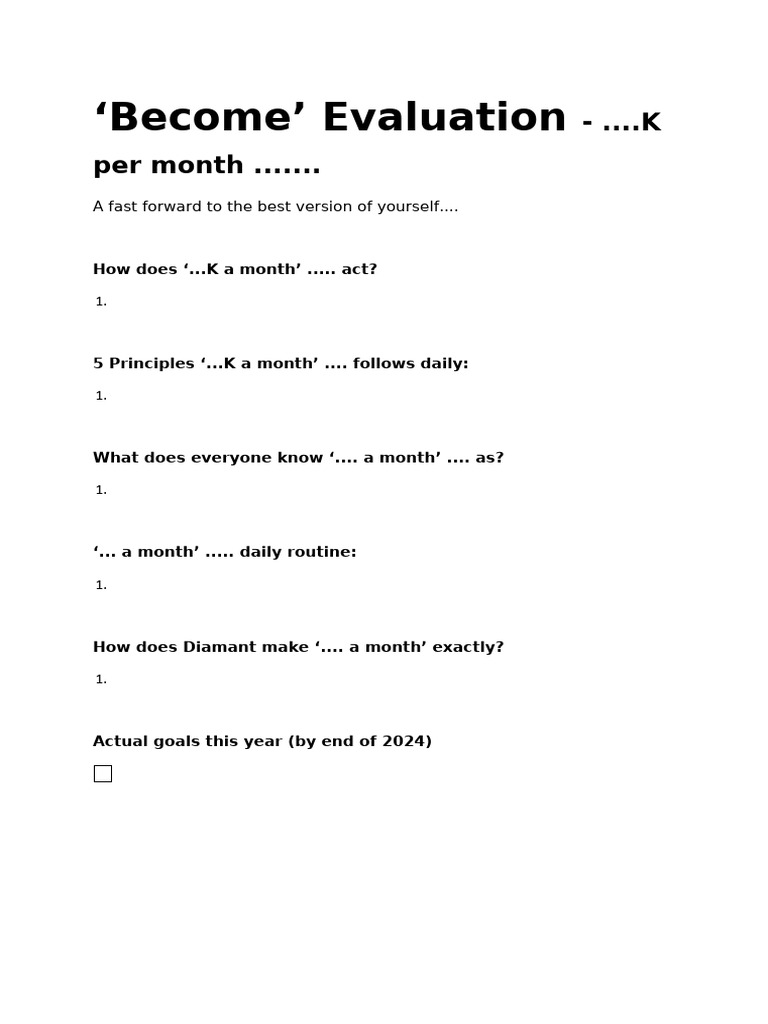 Future Evaluation Template | PDF