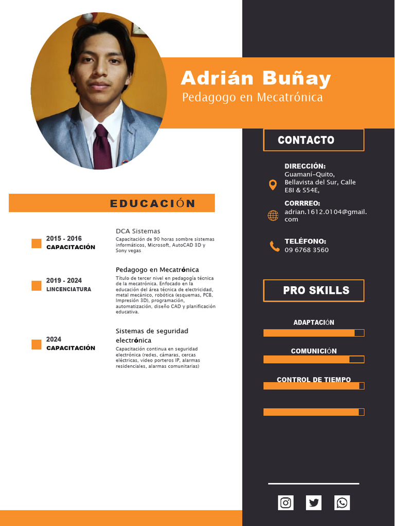 CV Adrian Buñay | PDF | Informática