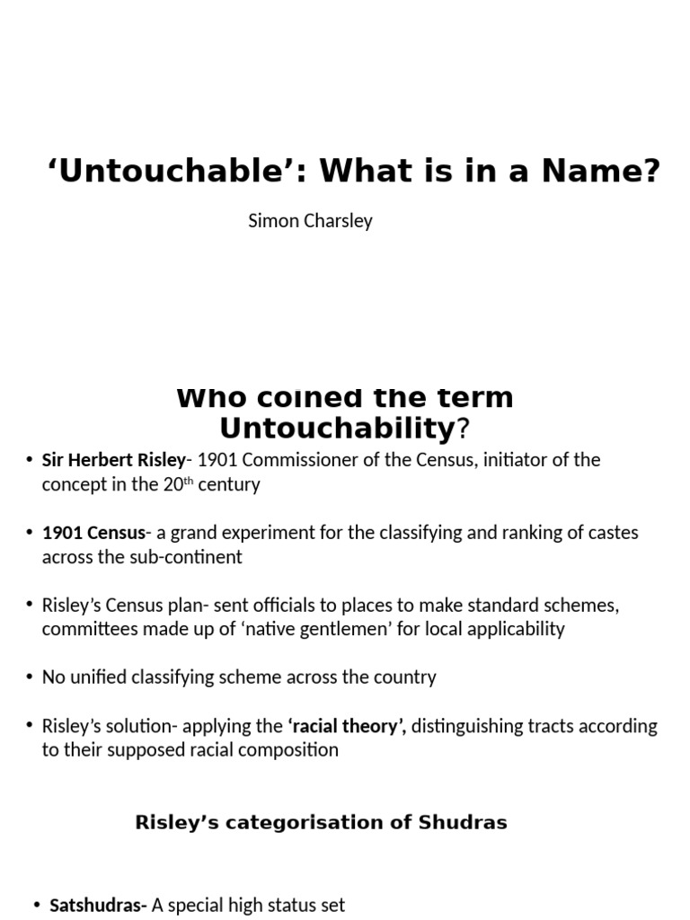 PPT 7- Untouchability- Charsley | PDF