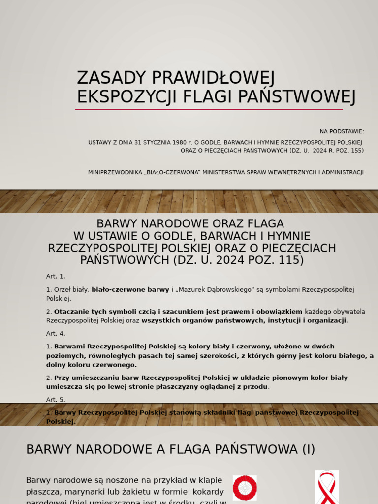 Zasady Prawidłowej Ekspozycji Flagi Państwowej | PDF