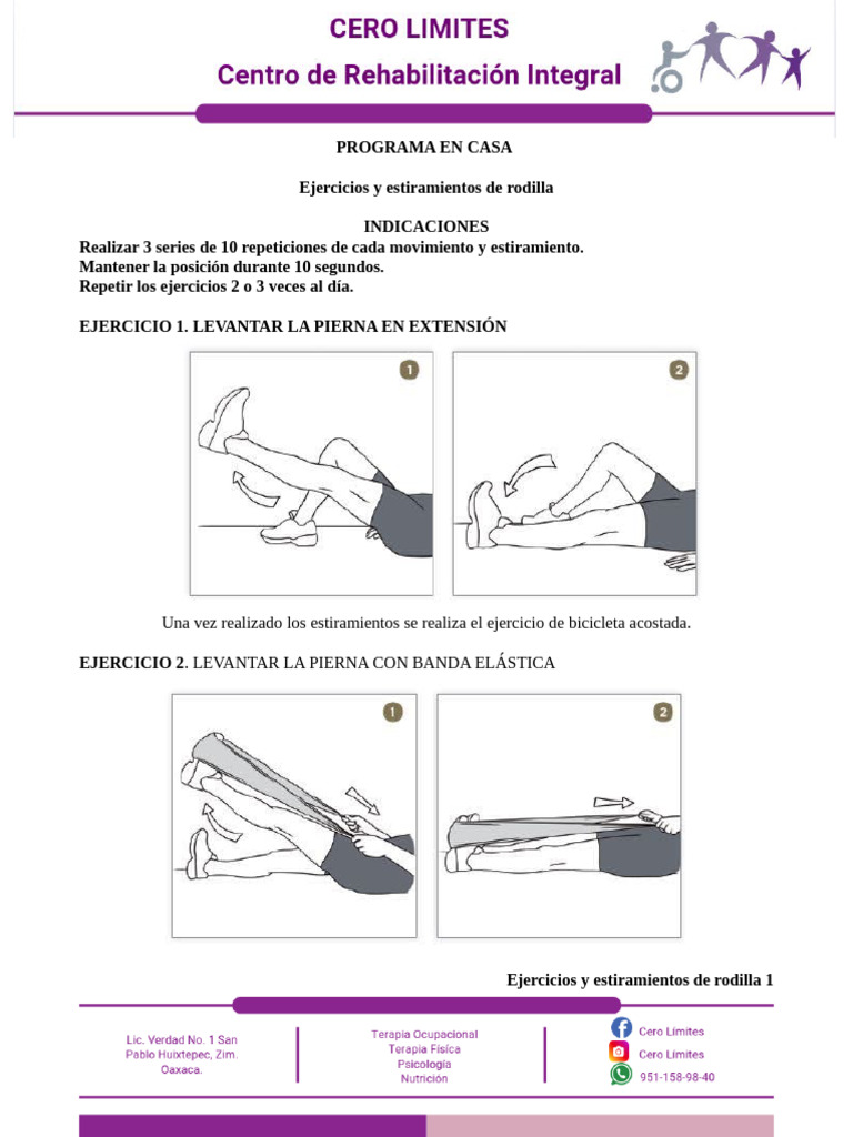 Ejercicios Para Rodilla | PDF