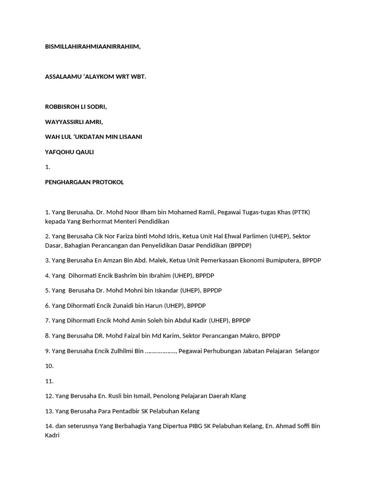 Teks Lawatan Kerja KPM | PDF